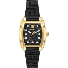 Versace Damen &raquo;DOMINUS LADY&laquo; Armbanduhr, Damenuhr, Saphirglas, Swiss Made, Leuchtindizes, analog schwarz