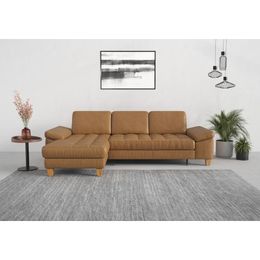 Sit & More sit&more Ecksofa &raquo;Westham L-Form&laquo; mit Recamiere, mit oder ohne Bettfunktion, Bettkasten, F&uuml;&szlig;e Eiche braun 100% Polyester