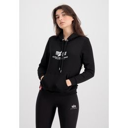 Alpha Industries Damen Hoodie &raquo;New Basic Hoodie Wmn Foil Print&laquo; schwarz XS
