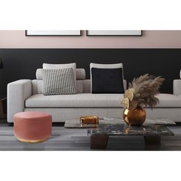 Kayoom Sitzhocker &raquo;Hocker Artisse, Edler Touch durch goldenen Sockel&laquo; 1 Stk. tlg. stilvoll, farbig lackiert, dekorativ, Moderner Look rosa Bezug: Polyester 