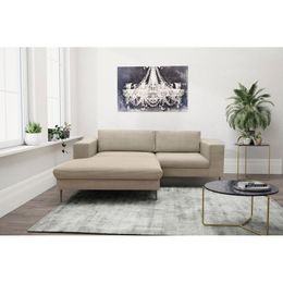 DOMO collection Ecksofa &raquo;Modica kompakt und elegant, Breite 244, L-Form&laquo; moderne Optik mit extrabreiter Recamiere, auch in Cord braun 100% Polyester