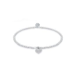 Elli Damen Armband &raquo;Herz Symbol Kristalle 925 Silber&laquo; wei&szlig;