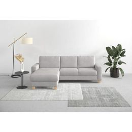 Home Affaire Ecksofa &raquo;Summer L-Form&laquo; mit Recamiere, mit oder ohne Bettfunktion und Bettkasten, Cord-Bezug silber 95% Polyester, 5% Polyamid