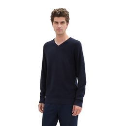Tom Tailor Herren Tom Tailor Strickpullover mit V-Ausschnitt blau S