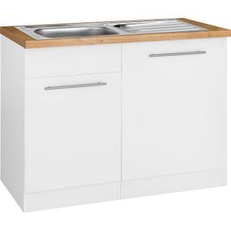 Wiho-K&uuml;chen wiho K&uuml;chen Sp&uuml;lenschrank &raquo;Unna&laquo; 110 cm breit, inkl. T&uuml;r/Sockel/Griff f&uuml;r Geschirrsp&uuml;ler wei&szlig;