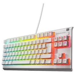 SteelSeries APEX 3 TKL, Gaming Tastatur, Rubberdome, Kabelgebunden, Wei&szlig;