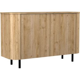 Home Affaire Sideboard &raquo;Murano, 131 cm breit, 2 T&uuml;ren, Anrichte, Kommode, Stauraumschrank&laquo; Formgebogenes MDF, Stirnseiten mit Rundung, F&uuml;&szlig;e und Griffe