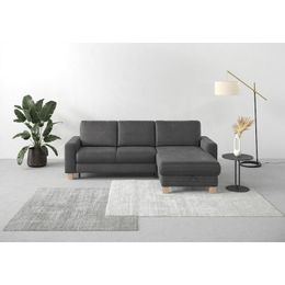 Home Affaire Ecksofa &raquo;Summer L-Form&laquo; mit Recamiere, mit oder ohne Bettfunktion und Bettkasten, Cord-Bezug grau 100% Polyester