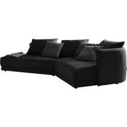 designwerk Ecksofa &raquo;New York L-Form, anmutendes Designsofa&laquo; mit moderner R&ung im R&uuml;cken schwarz 100% Polyester