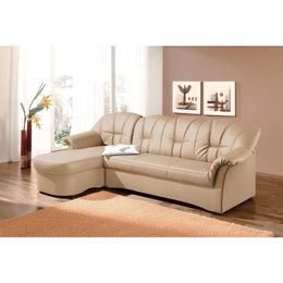 DOMO collection Ecksofa &raquo;Papenburg, zeitlose R&uuml;ckensteppung, elegante Formensprache, L-Form&laquo; in gro&szlig;er Farbvielfalt, wahlweise mit Bettfunktion beige 