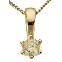 Firetti Damen &raquo;Schmuck Geschenk Gold 750 Halsschmuck Anh&auml;nger Halskette Solit&auml;r&laquo; () mit Brillant in Krappenfassung gold