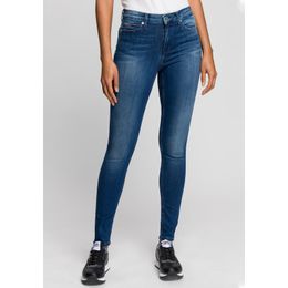 Tommy Jeans Damen &raquo;Nora Mid Rise Skinny Fit&laquo; mit Logo-Badge & Stickereien blau 24, L&auml;nge 32