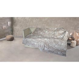 Kinzler Wohndecke &raquo;Mikrofaser XXL "Home"&laquo; Kuscheldecke, mit Schriftzug "home sweet home", 220x240 cm wei&szlig; Polyester