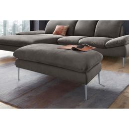 W.Schillig Hocker &raquo;enjoy&MORE&laquo; F&uuml;&szlig;e silber matt, Breite 106 cm grau Chenille-Flachgewebe R66 (85% Polyester, 15% Nylon);Longlife Xtra-Leder Z59: 