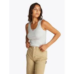 Tommy Jeans Damen Tanktop &raquo;TJW SLIM POINTELLE TANK TOP&laquo; mit Spitze, mit Lochmuster beige XL (42)