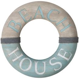 Gilde Wandspiegel &raquo;Spiegel rund Beach house grau H. 45 cm&laquo; grau Spiegelglas