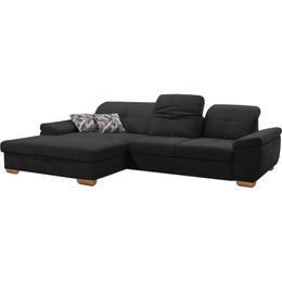 Alina Ecksofa &raquo;Nadira&laquo; wahlweise mit Bettfunktion und Stauraum schwarz Struktur fein XBO (90% Polyester, 10% Polyamide);Chenille GCP (100% Polyester)