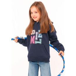 Zwillingsherz Damen Hoodie &raquo;"Smile" Kids&laquo;, mit bunten Buchstaben im verspieltem Design blau 110/116