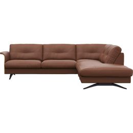 FLEXLUX Ecksofa &raquo;Glow bequem und komfortabel durch hochwertigen Sitzaufbau, L-Form&laquo; Skandinavisches Design, In hochwertiger Verarbeitung braun 100% 