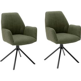 MCA furniture 4-Fu&szlig;stuhl &raquo;Pemba&laquo; (Set) 2 Stk.2er-Set, 180&deg;drehabr mit Nivellierung, Stuhl belastbar bis 120 kg gr&uuml;n Polyester