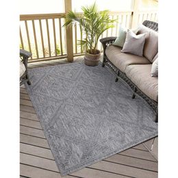 Carpet City &raquo;In-& Outdoorteppich Santorini 454, 3D-Effekt, Raute-Optik&laquo; rechteckig 5 mm H&ouml;he Wetterfest & UV-best&auml;ndig f&uuml;r Terrasse, Balkon, K&uuml;che, Flur grau 
