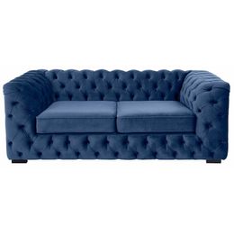 Home Affaire Chesterfield-Sofa &raquo;Kalina&laquo; mit klassischer Chesterfield-Knopfheftung blau