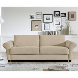 Bali Schlafsofa &raquo;ELISA Dauerschl&auml;fer in 140 und 160er Breite&laquo; stabile Gitterrost-Unterfederung beige 92% Polyester, 8% Polyacryl