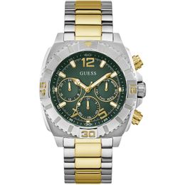 Guess Herren Multifunktionsuhr &raquo;TRACTION&laquo; Quarzuhr, Armbanduhr, Herrenuhr, Datum, 12/24-Std.-Anzeige silber