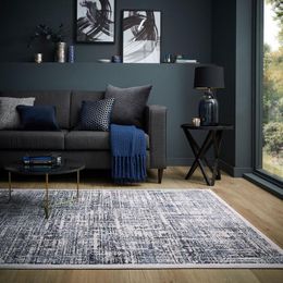 FLAIR RUGS Teppich &raquo;Eris Trace&laquo; rechteckig 8 mm H&ouml;he Glanzeffekt Teppich blau Kunstfaser