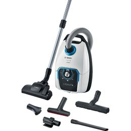 Bosch Bodenstaubsauger &raquo;Serie 8 ProSilence BGB75XSIL, Hygiene-Filter, 10 Jahre Motorgarantie&laquo; 650 W mit Beutel Hartbodend&uuml;se, XXL-Polsterd&uuml;se, langes 