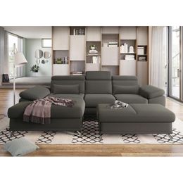 Sit & More sit&more Ecksofa &raquo;Cabrio L-Form, B: 295 cm, mit Sitztiefen-, Arm- & Kopfteilverstellung&laquo; 2 Nierenkissen, Federkern, optional Bettfunktion und Stauraum