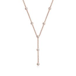 Elli Damen Collierkettchen &raquo;Y-Kette 925 Silber, mit Kristallen von Swarovski &laquo; rosa