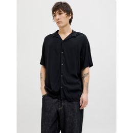 Jack & Jones Jack & Jones Herren Kurzarmhemd &raquo;JJEJEFF SOLID RESORT SHIRT S/S SN&laquo; mit Resort Kragen schwarz S, N-Gr