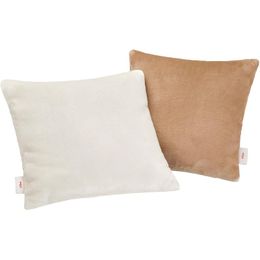 s.Oliver Dekokissen &raquo;double soft Kissen s.Oliver&laquo; Kissenh&uuml;llen ohne F&uuml;llung, 2 St&uuml;ck, mit samtig weicher Oberfl&auml;che beige Polyester