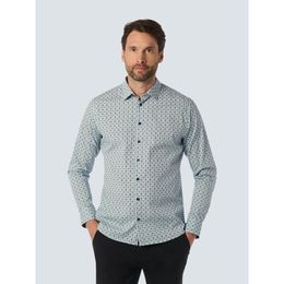 NO EXCESS Herren NO EXCESS Langarmhemd mit Muster blau S, N-Gr