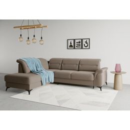 Sit & More sit&more Ecksofa &raquo;Sinatra L-Form&laquo; mit Ottomane, optional mit Kopfteilverstellung und Armteilfunktion grau 90% Polyester, 10% Polyamid