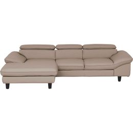 Home Affaire &raquo;Pilot L-Form&laquo; mit Kopfteilverstellung, wahlweise mit Bettfunktion & Bettkasten beige 100% Polyester, Feinstruktur 75000 Scheuertouren, 