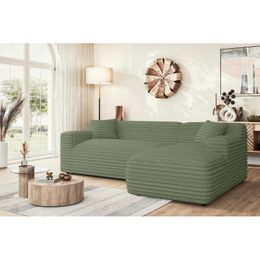 Home Affaire Ecksofa &raquo;LILLIANA Designsofa, L-Form mit Recamiere rechts/links bestellbar&laquo; L-Form mit Wellenunterfederung, Ma&szlig;e B/T/H: 256/160/76 cm 