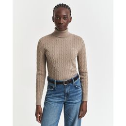 Gant Damen Rollkragenpullover &raquo;STRETCH COTTON CABLE TURTLENECK&laquo; mit Zopfmuster beige XXL
