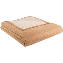 Wohndecke &raquo;Alcantara&laquo; in Alcantara Optik, Kuscheldecke braun Kunstfaser B/L: 150cm x 200cm