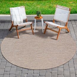 Sanat Teppich &raquo;Melissa 8000&laquo; rund 10 mm H&ouml;he Kurzflor, In -und Outdoor geeignet, Wohnzimmer beige Kunstfaser