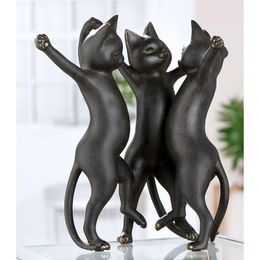 Gilde Tierfigur &raquo;Katze Gatto-Trio, schwarz&laquo; schwarz Kunstharz