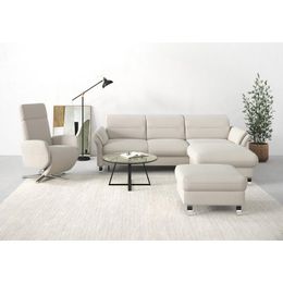 Sit & More sit&more Ecksofa &raquo;Grenoble L-Form mit Federkern&laquo; wahlweise mit Bettfunktion, Bettkasten, Arm- und Kopfteilverstellung beige