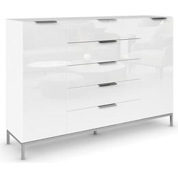 Rauch Schubkastenkommode &raquo;Kommode T&uuml;rkommode Sideboard Kombikommode FLIPP mit Glasfront&laquo; Breite 160/180 cm mit 4 Einlegeb&ouml;den, 2-t&uuml;rig, 5 Schubladen, 
