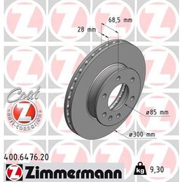 Zimmermann Bremsscheibe COAT Z 400.6476.20 vorne rechts links bel&uuml;ftet 300mm f&uuml;r MERCEDES-BENZ (FJDA) VAG 907421010007 9104210100 A9064210212