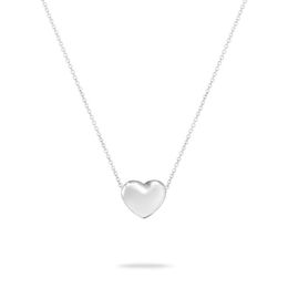 Echtzeit Damen Kette mit Anh&auml;nger &raquo;Schmuck Geschenk Edelstahl Halskette Puffy Heart Herz&laquo; silber