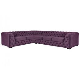 Home Affaire Chesterfield-Sofa &raquo;KALINA L-Form&laquo; hochwertig Chesterfield-Ausf&uuml;hrung lila 100% Polyester