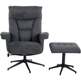 Duo Collection TV-Sessel &raquo;Olvera&laquo; mit Hocker und Relaxfunktion, 360 Grad drehbar grau 100% Polyester