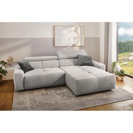 Jockenh&ouml;fer Ecksofa &raquo;Unos, L-Form, mit 60cm elektrischer Sitztiefenverstellung&laquo; 140kg Belastbarkeit, USB, verstellbaren Kopfst&uuml;tzen & Zierkissen Korpus: 100% 