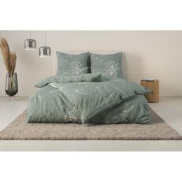 OTTO home Bettw&auml;sche &raquo;Soucy&laquo; 2 ab Gr. 135x200, 100% Baumwolle, Renforc&eacute; & PREMIUM Satin (TC300) gr&uuml;n Renforc&eacute;, Obermaterial: 100% Baumwolle